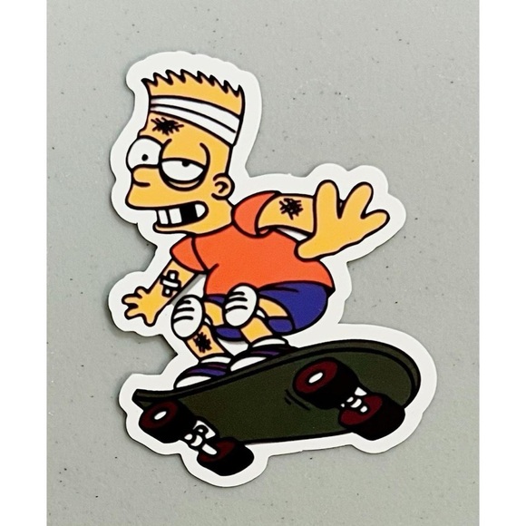 Art | Bart Simpson Skate Skateboard The Simpsons Sticker | Poshmark